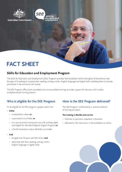SEE Program factsheet - Department of Employment and Workplace Relations, Australian Government